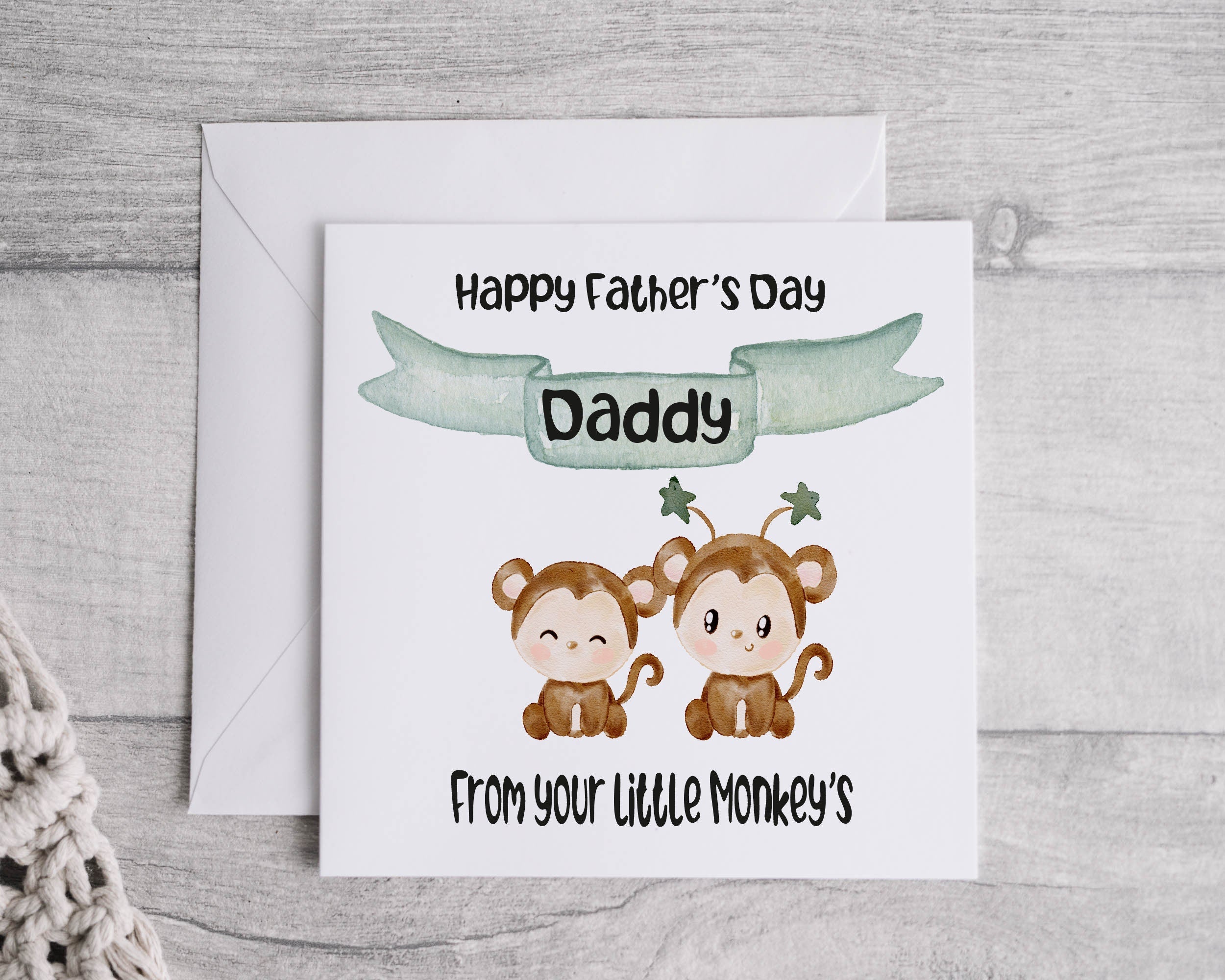 Little Monkey Fathers Day Card | Personalised for Daddy – Bluesky's ...