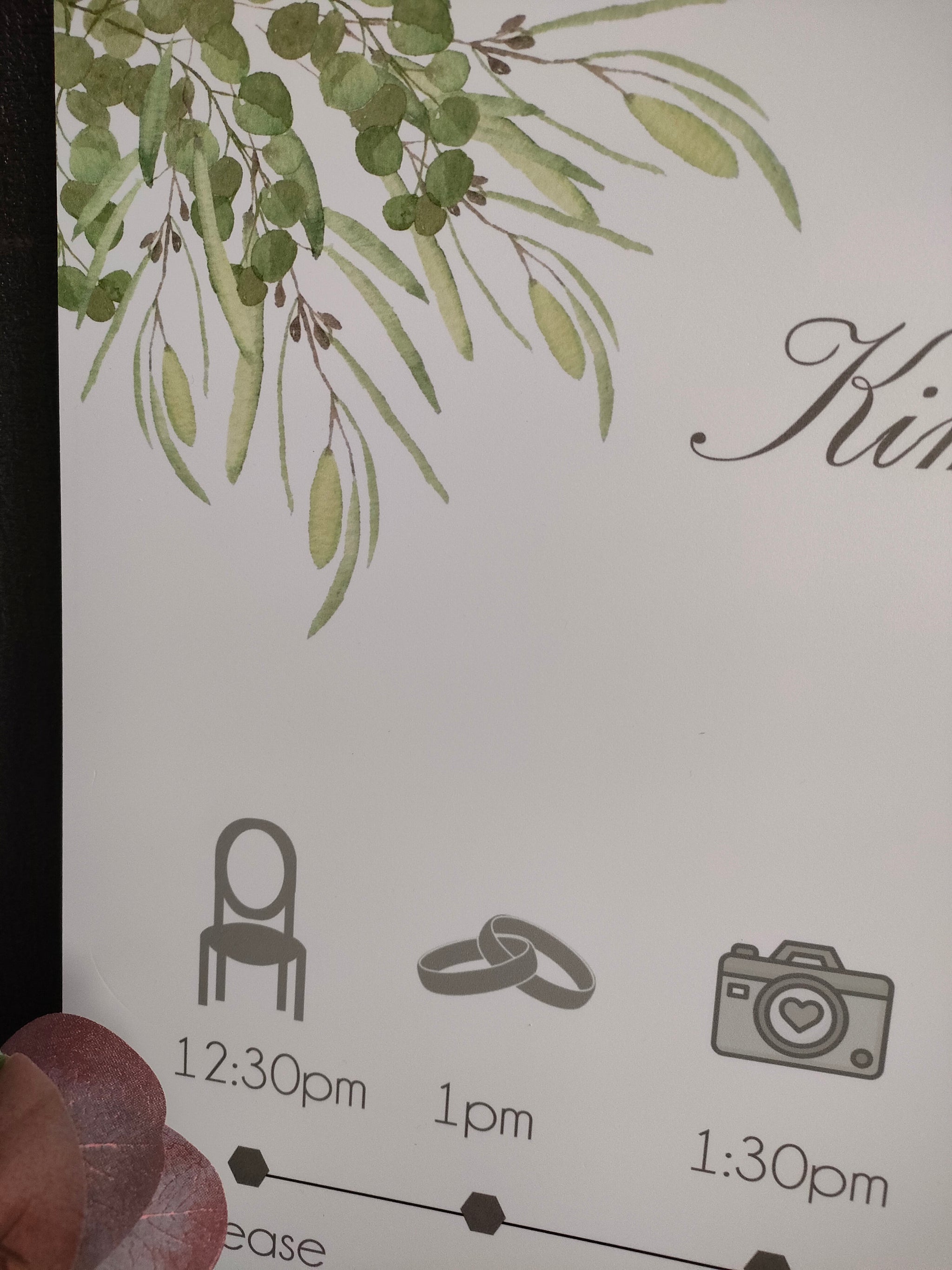 Eucalyptus Time Line Welcome Board – Bluesky's creation